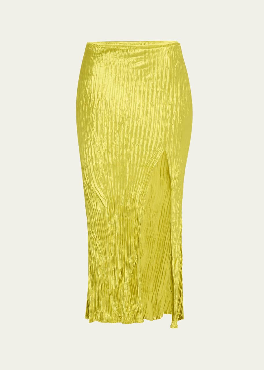 Jason Wu Collection Hammered Satin Pleated Midi Skirt - Bergdorf Goodman