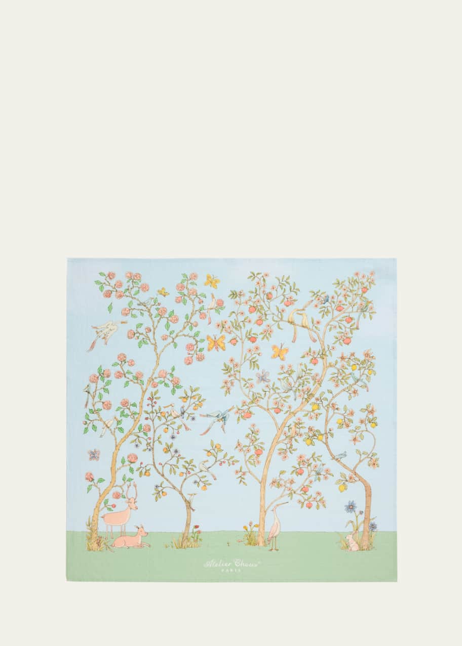 Atelier Choux Blue Bloom Blanket - Bergdorf Goodman