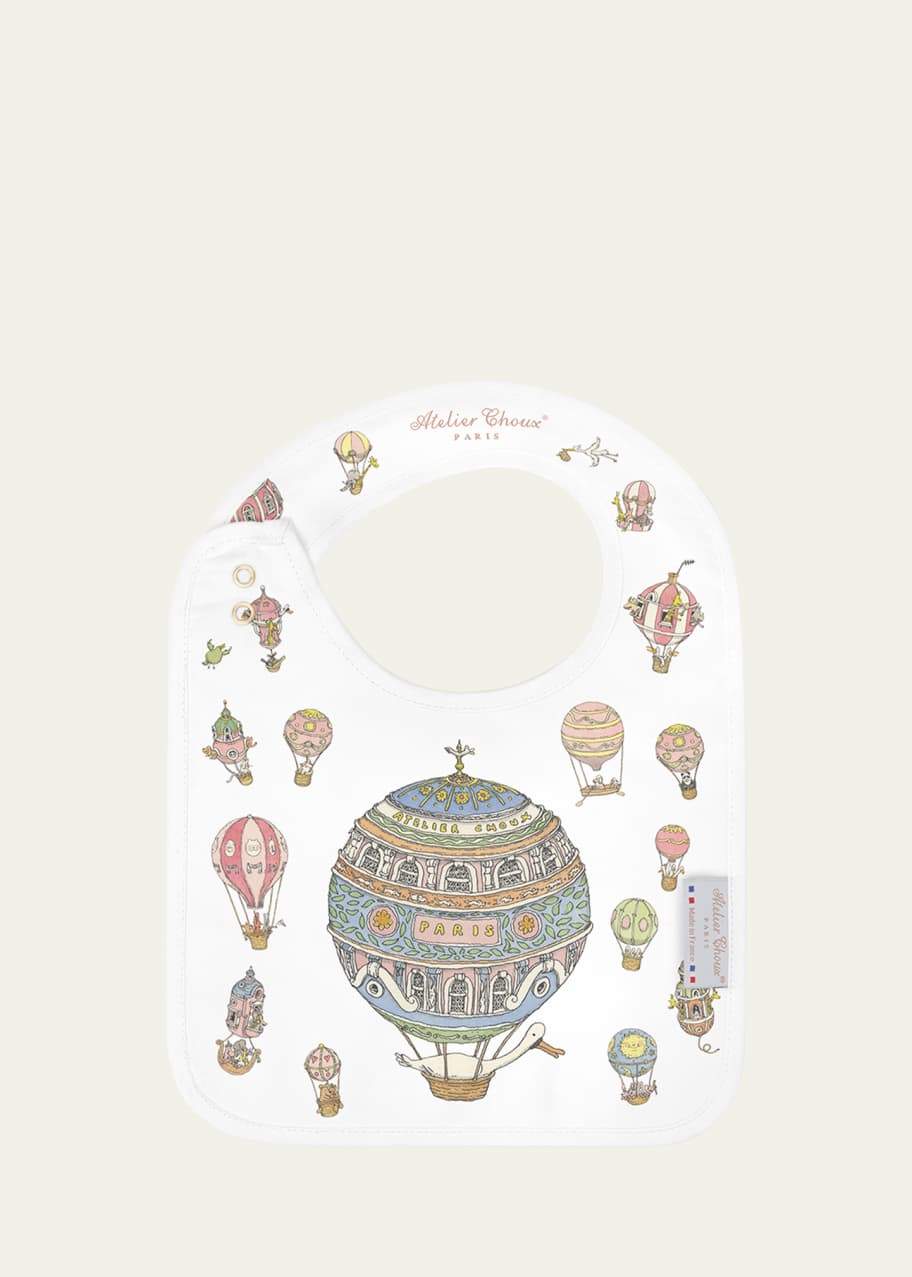 Atelier Choux Kid's Hot Air Ballon-Print Bib - Bergdorf Goodman