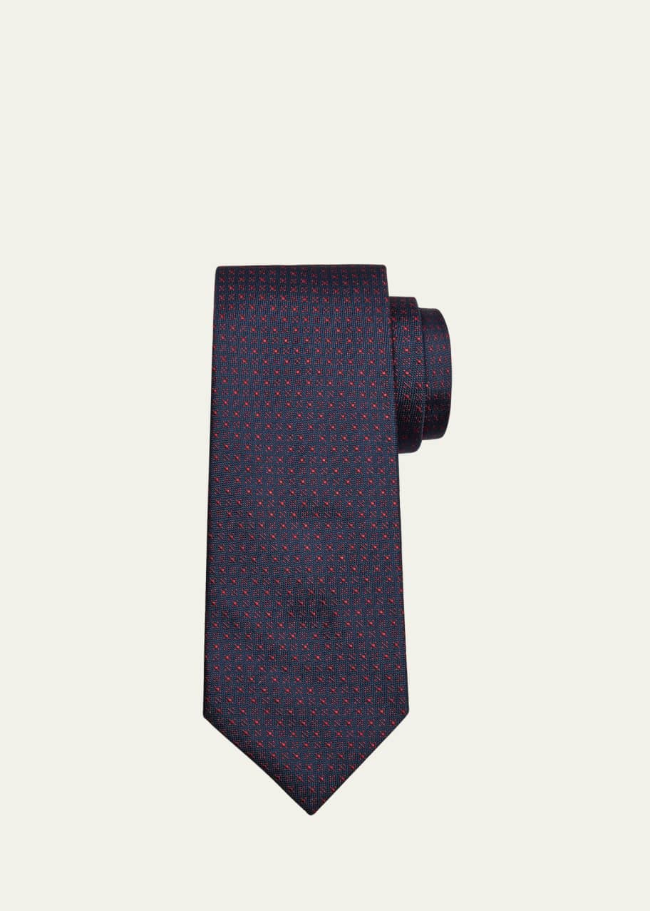 Cesare Attolini Men's Micro-Pattern Silk Tie - Bergdorf Goodman