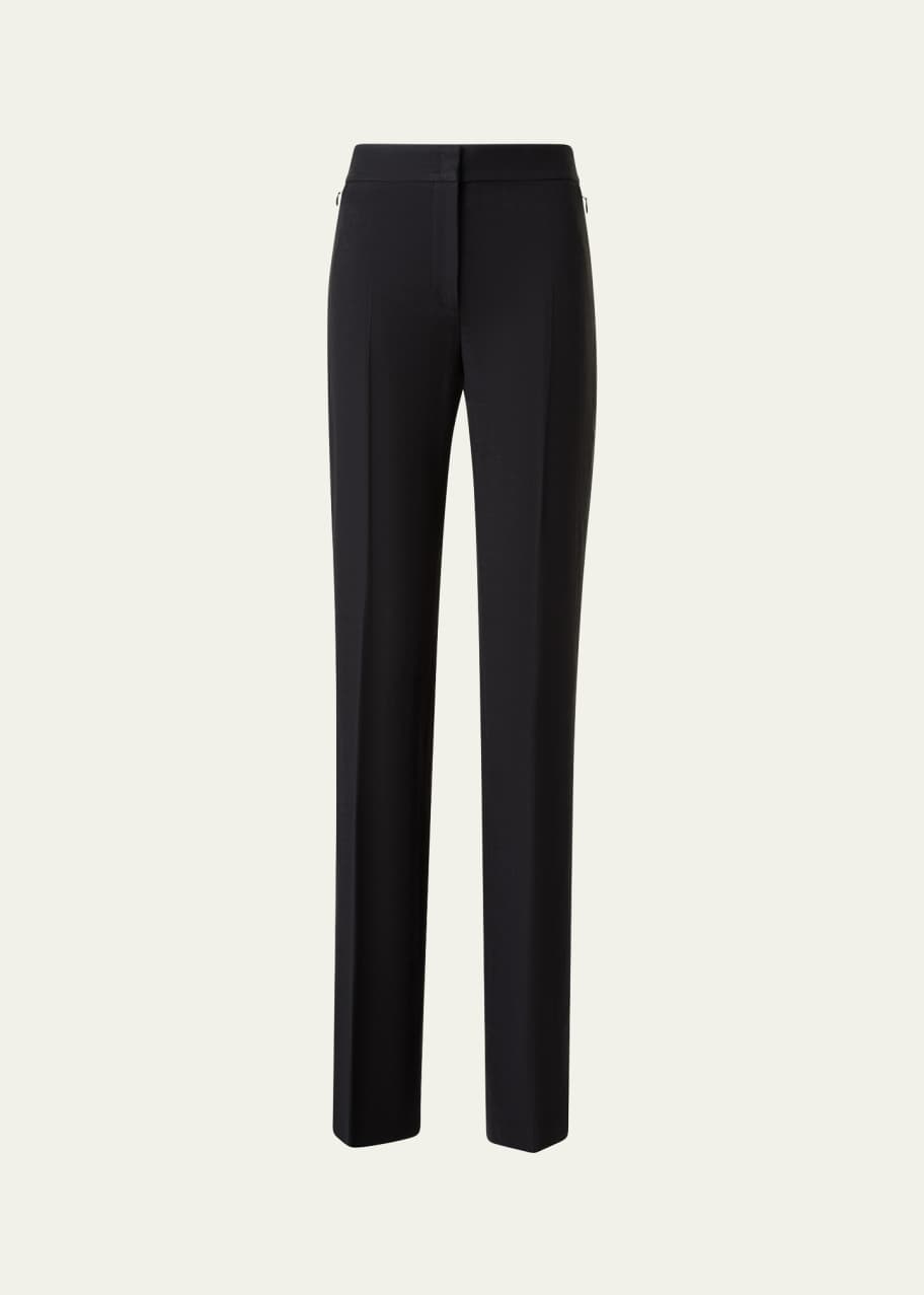 Akris Carl Straight Leg Stonewashed Twisted Linen Wool Pants - Bergdorf ...