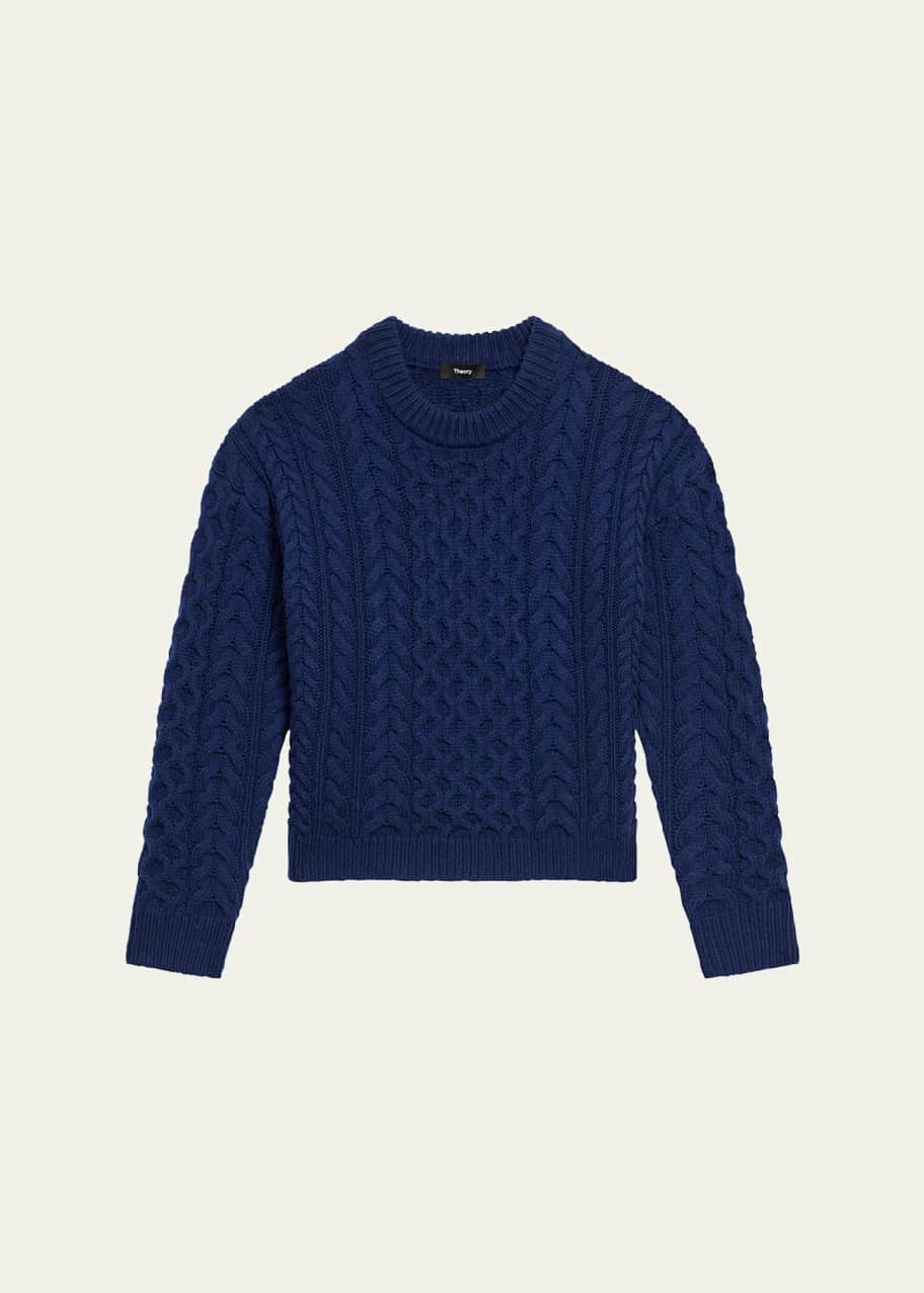 Theory Cable-Knit Aran Wool-Cashmere Sweater - Bergdorf Goodman