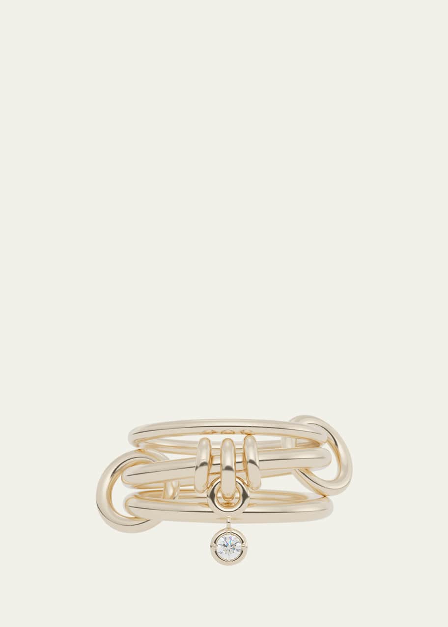 Spinelli Kilcollin 18K Yellow Gold and Silver Piera 3-Link Ring with ...