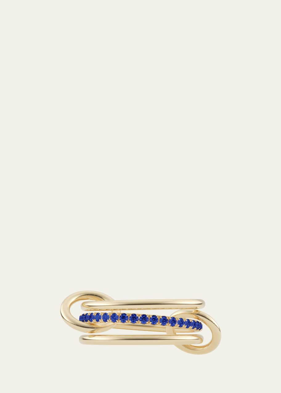 Spinelli Kilcollin 18K Yellow Gold Sonny Bleu 3-Link Ring with Blue ...