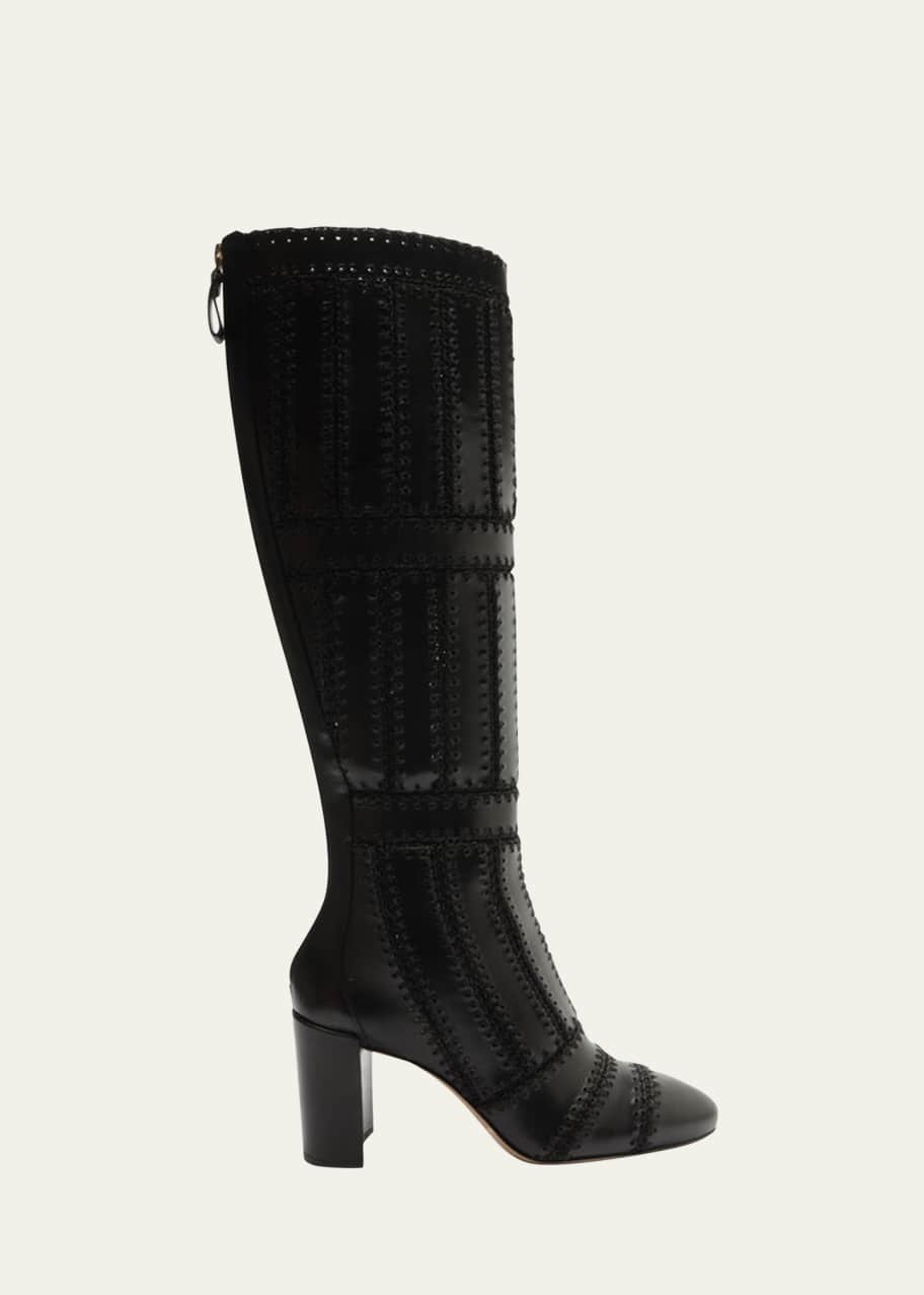 Alexandre Birman Regina Patchwork Knee-High Combat Boots - Bergdorf Goodman