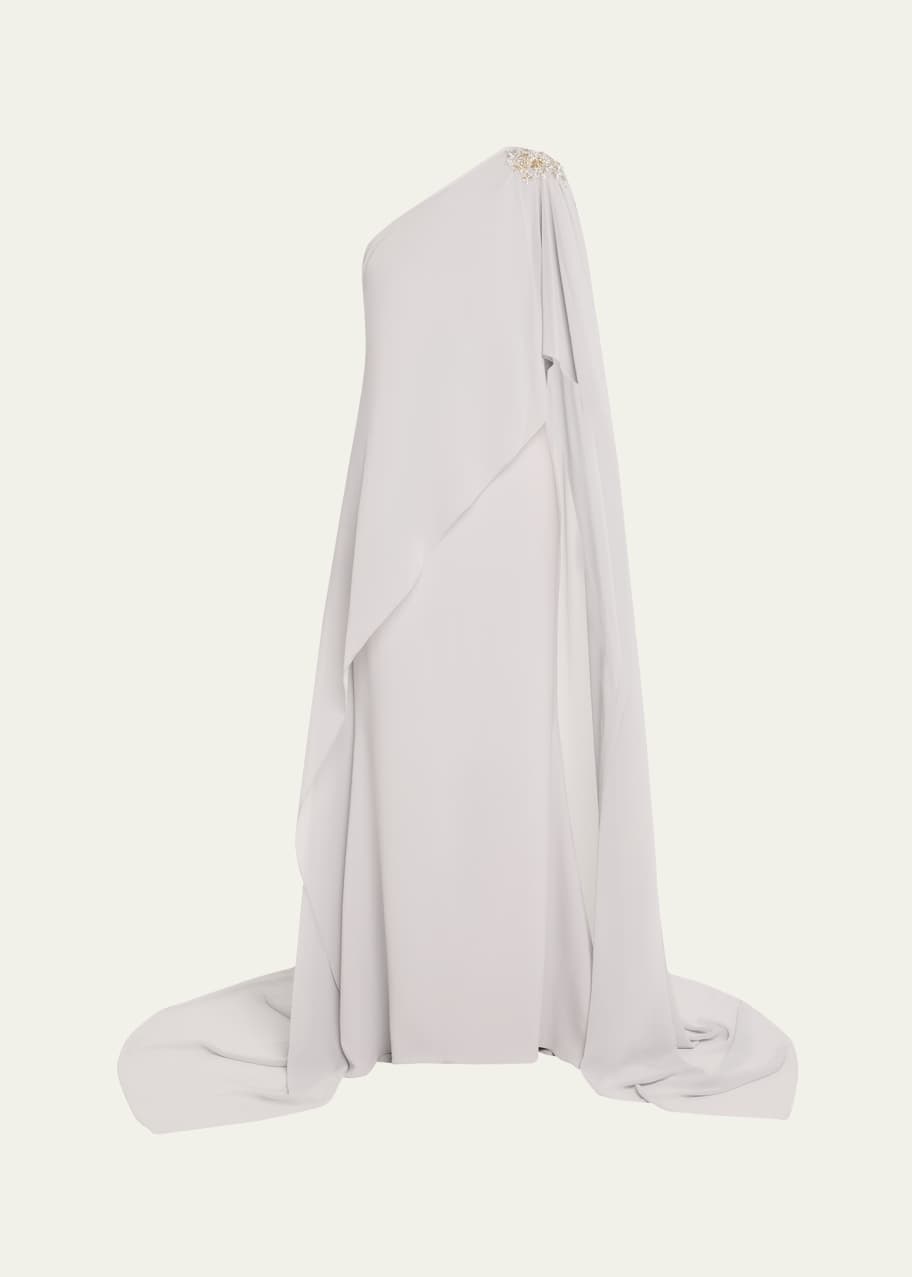 Atelier Prabal Gurung Gloria One-Shoulder Cape Gown - Bergdorf Goodman