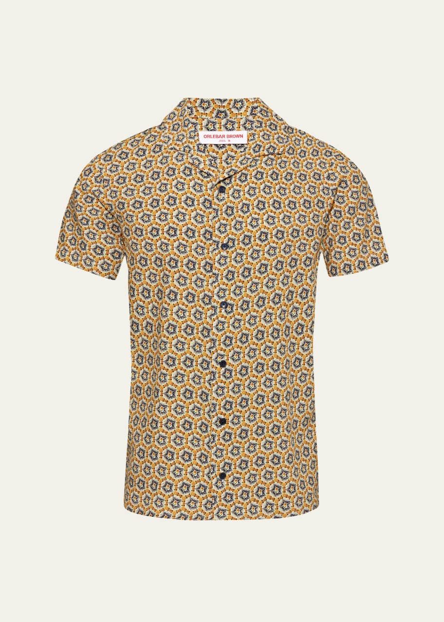 Orlebar Brown Men's Hibbert Rose Print Camp Shirt - Bergdorf Goodman