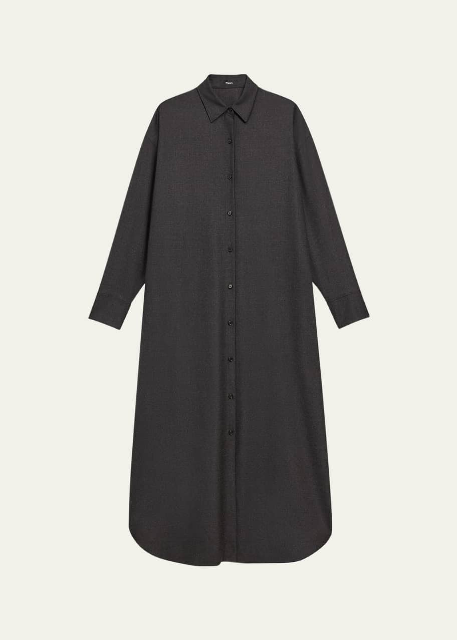 Theory Long-Sleeve Maxi Shirtdress - Bergdorf Goodman