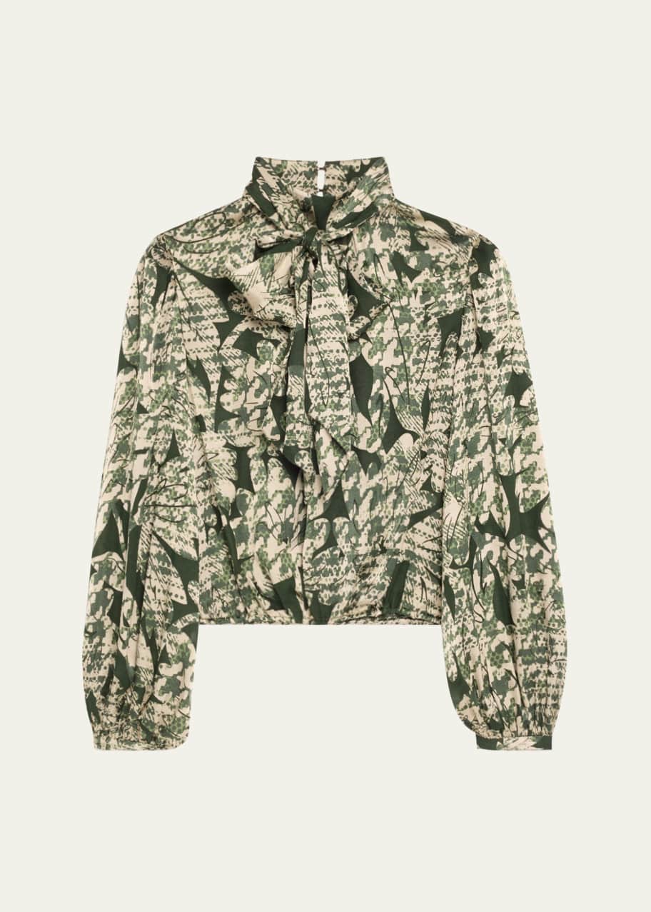 Ramy Brook Dustin Satin Tie Blouse - Bergdorf Goodman