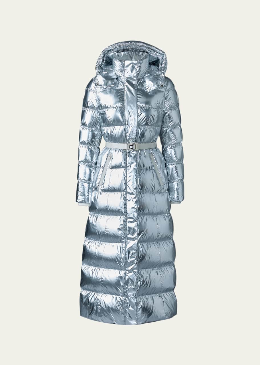 Mackage Calina Long Metallic Down Jacket with Hood - Bergdorf Goodman