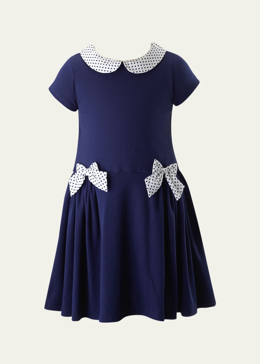 Rachel Riley Girl's Polka Dot Trim Dress, Size 2-10 - Bergdorf Goodman