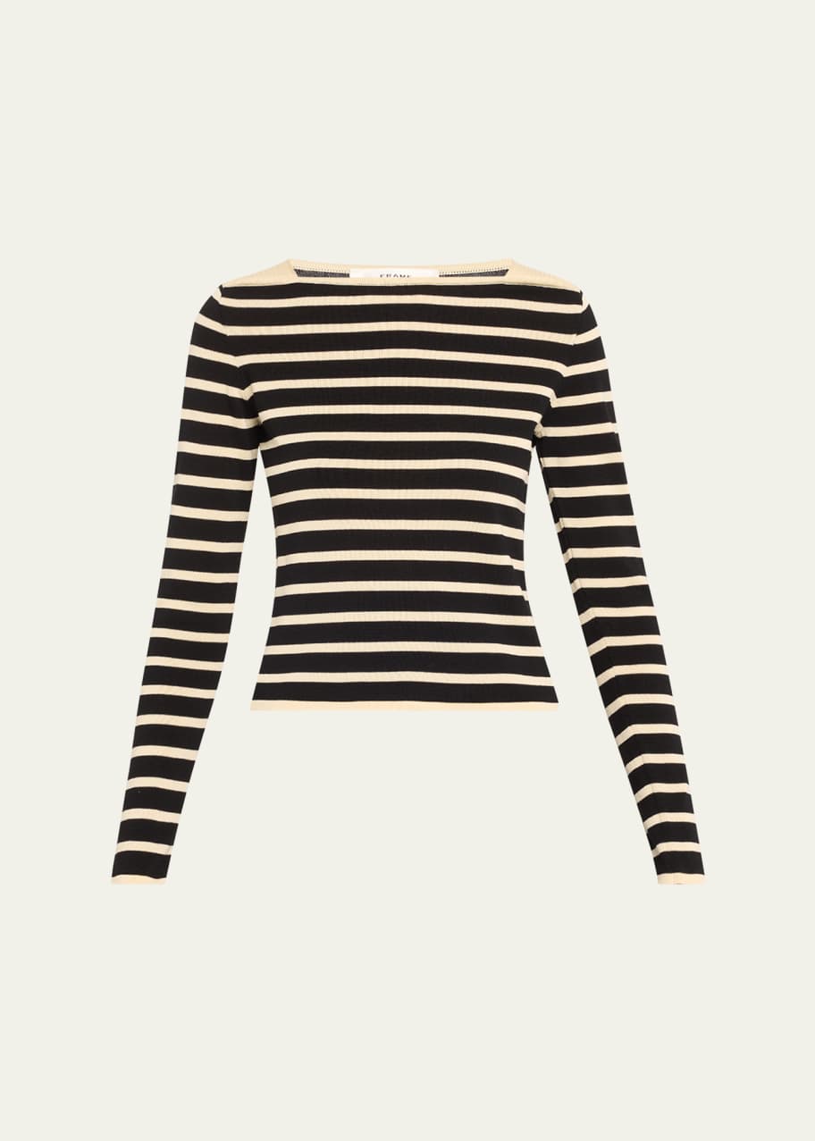FRAME Stripe Boat-Neck Sweater - Bergdorf Goodman