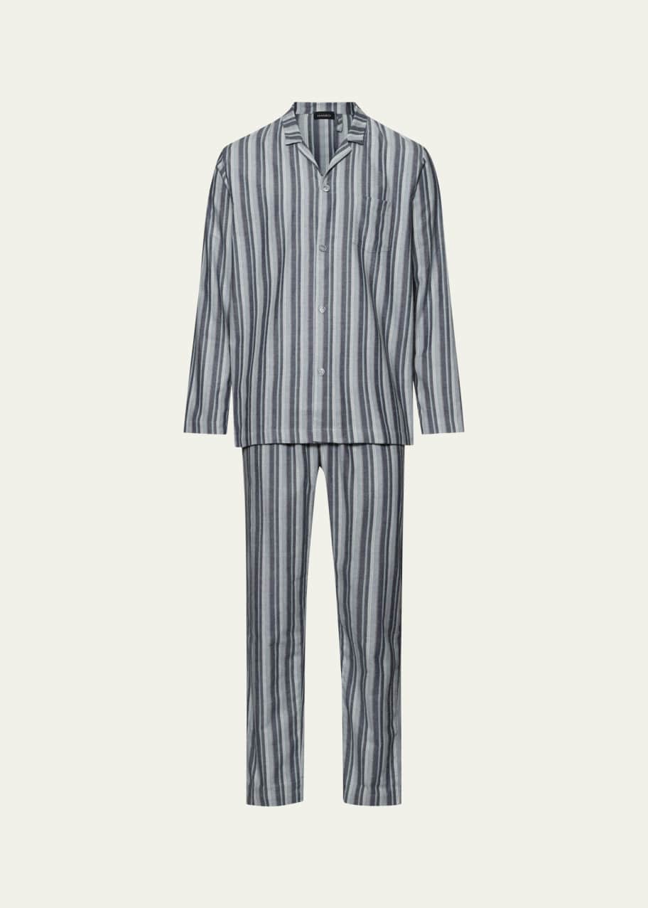 Hanro Men's Cozy Comfort Flannel Long Pajama Set - Bergdorf Goodman