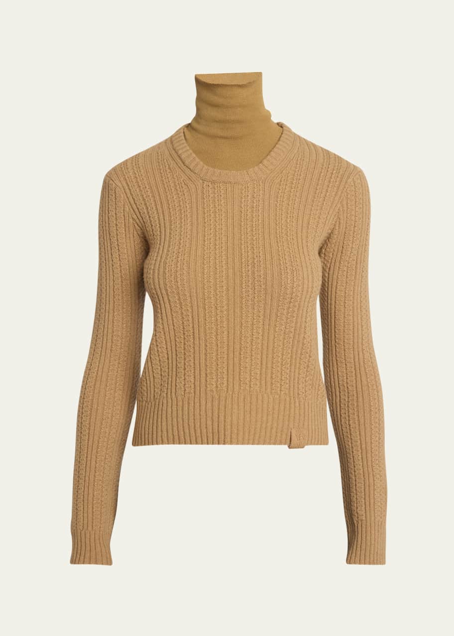 Victoria Beckham Double-Layer Turtleneck Sweater - Bergdorf Goodman