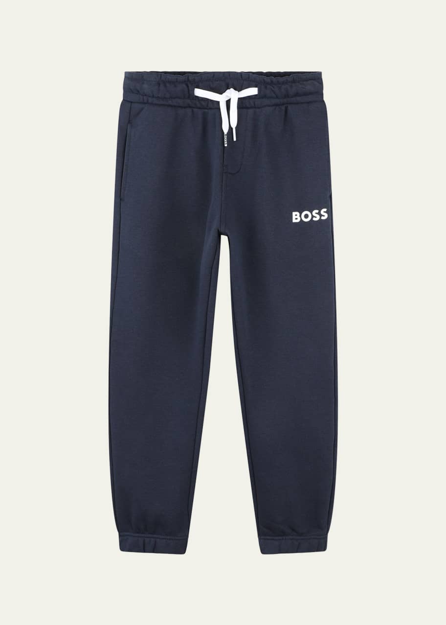 BOSS Kid's Logo-Print Fleece Sweatpants, Size 4-5 - Bergdorf Goodman