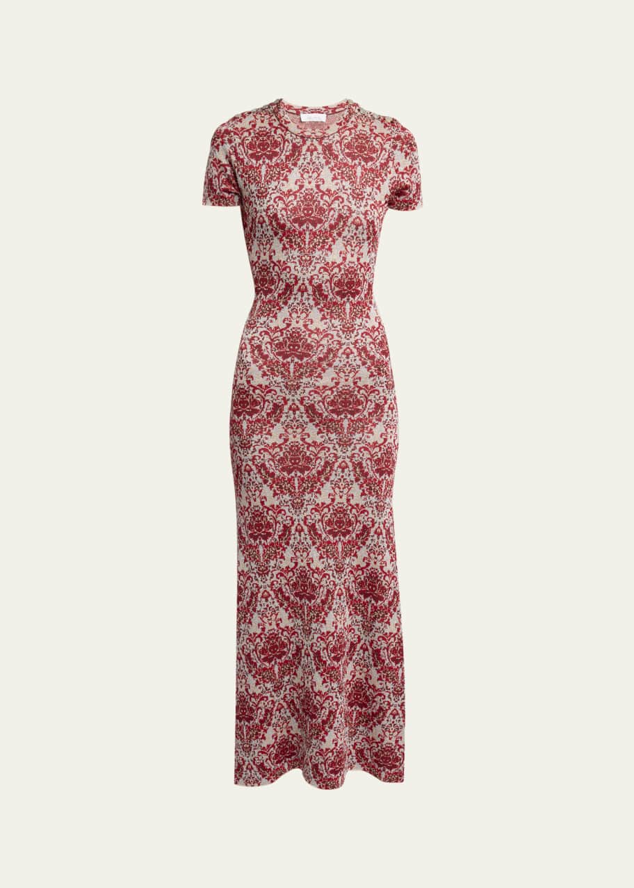 Rabanne Long Damask Print Dress - Bergdorf Goodman