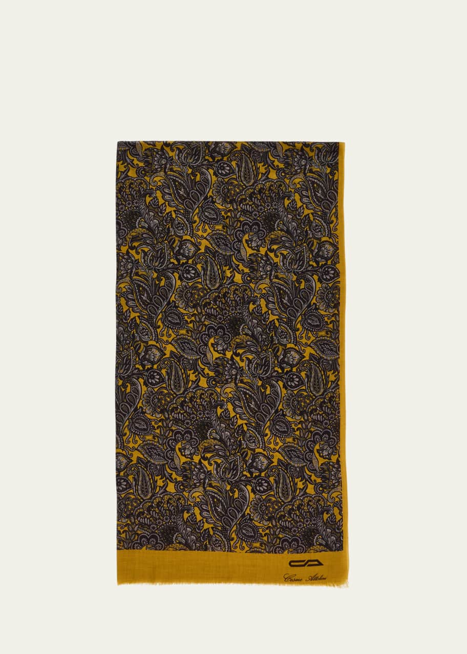 Cesare Attolini Men's Cashmere Paisley Scarf - Bergdorf Goodman