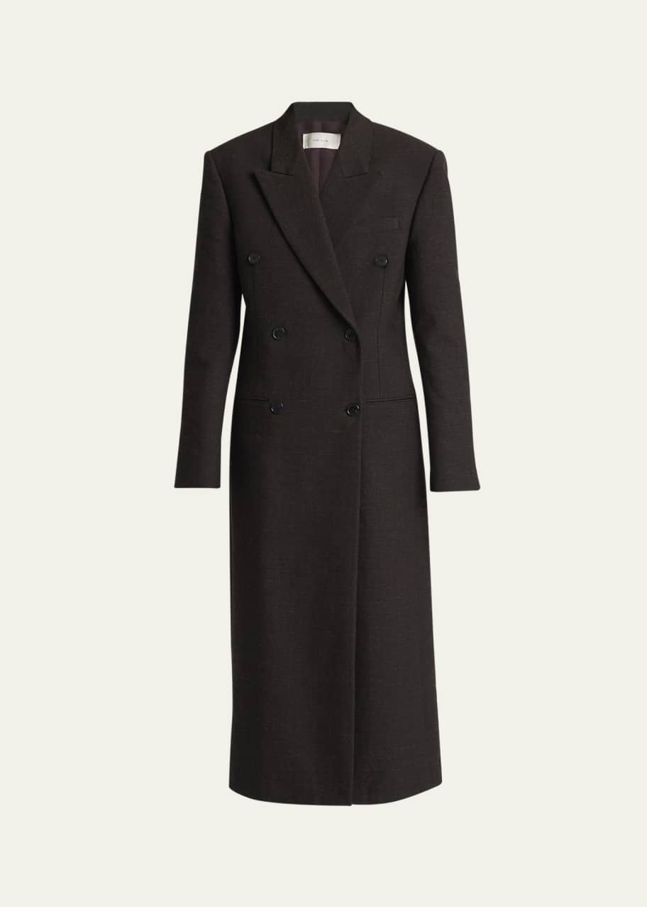 THE ROW Duras Long Double-Breasted Wool Coat - Bergdorf Goodman