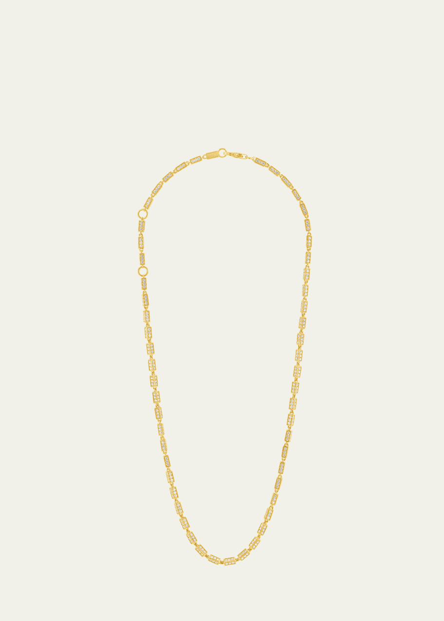 Suzanne Kalan 18K Yellow Gold Full Pave Medium Link Chain Necklace ...