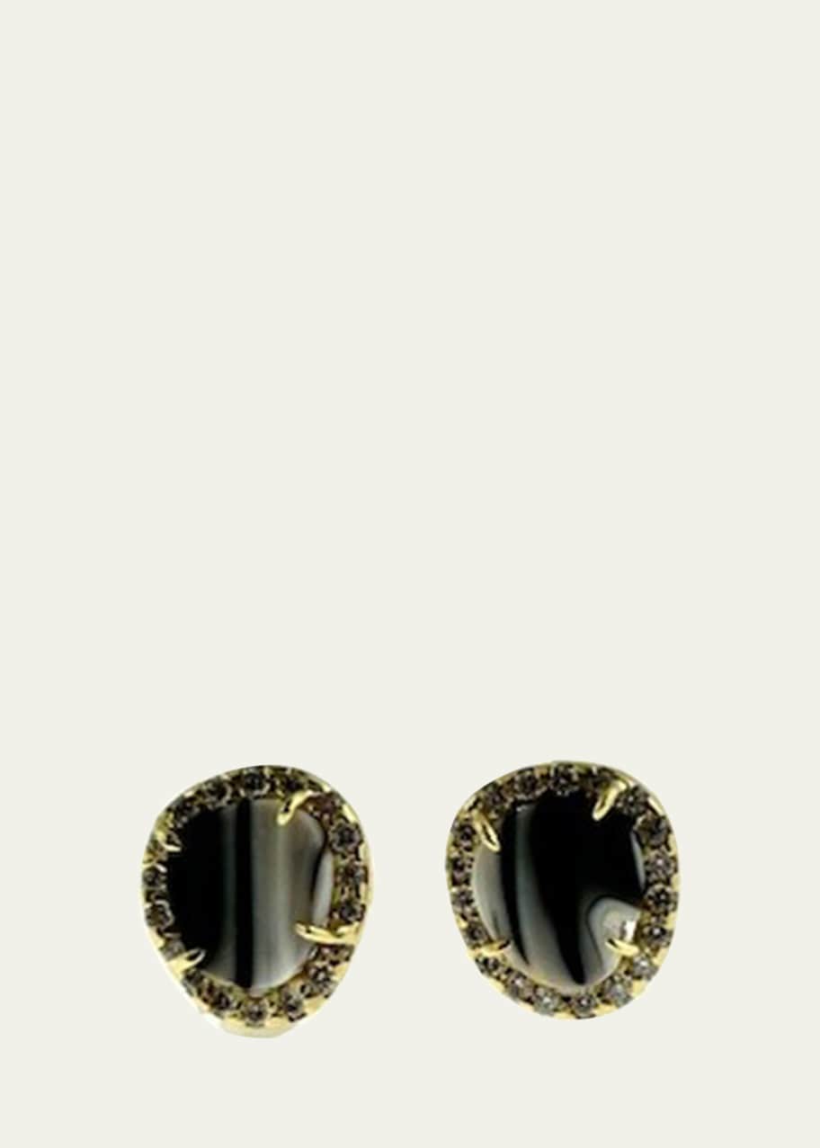 Kimberly McDonald 18K Gold Zebra Opal Stud Earrings with Diamonds ...