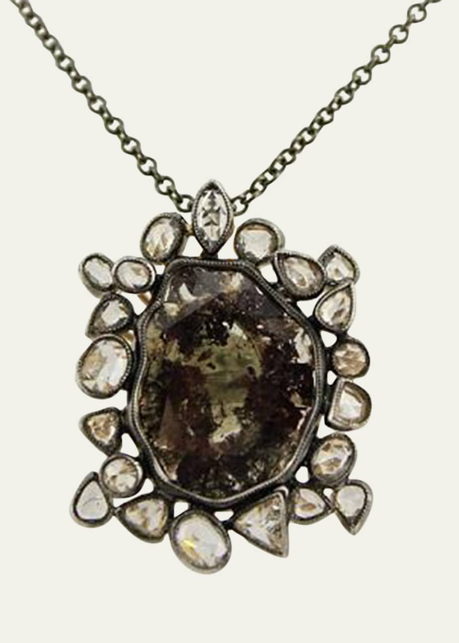 Kimberly McDonald 18K White Gold Diamond Pendant Necklace with Black ...