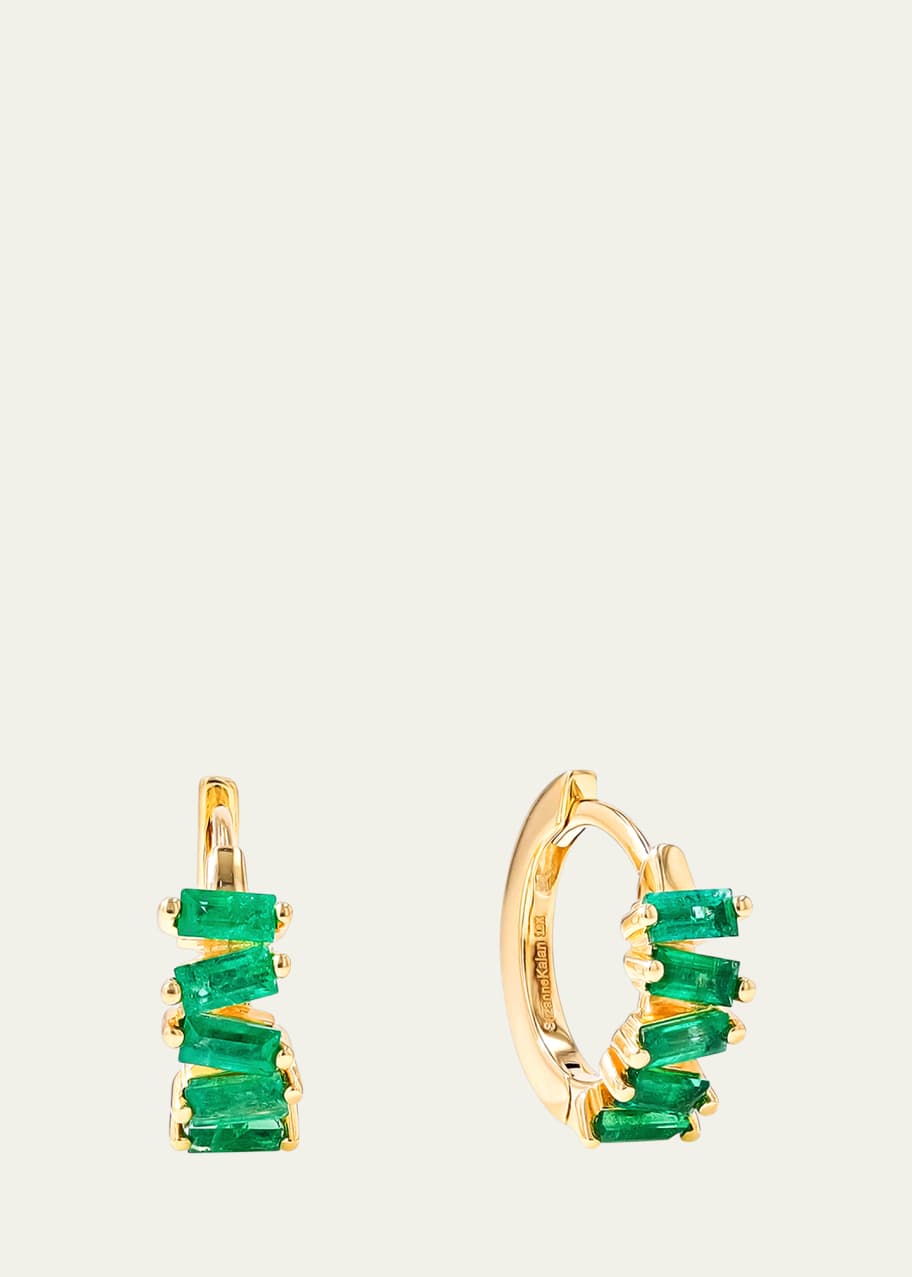 Suzanne Kalan 18K Yellow Gold Emerald Huggie Earrings, 12mm - Bergdorf ...