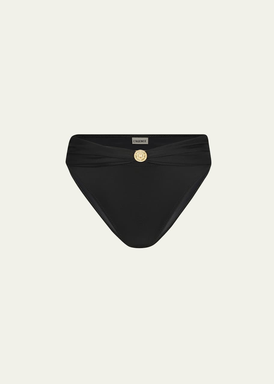 L'Agence Miya Solid Classic Bikini Bottoms - Bergdorf Goodman