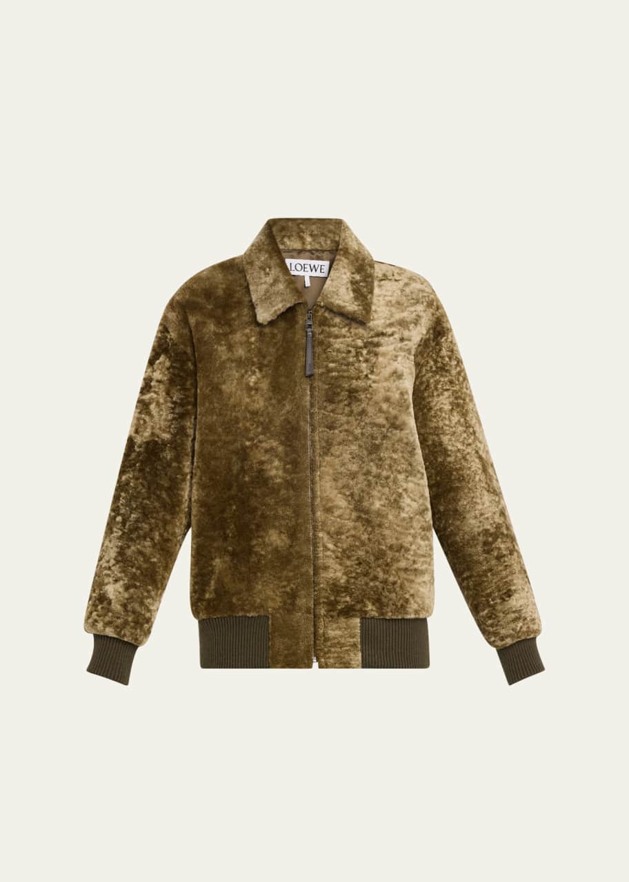 Loewe Zip Up Shearling Jacket - Bergdorf Goodman