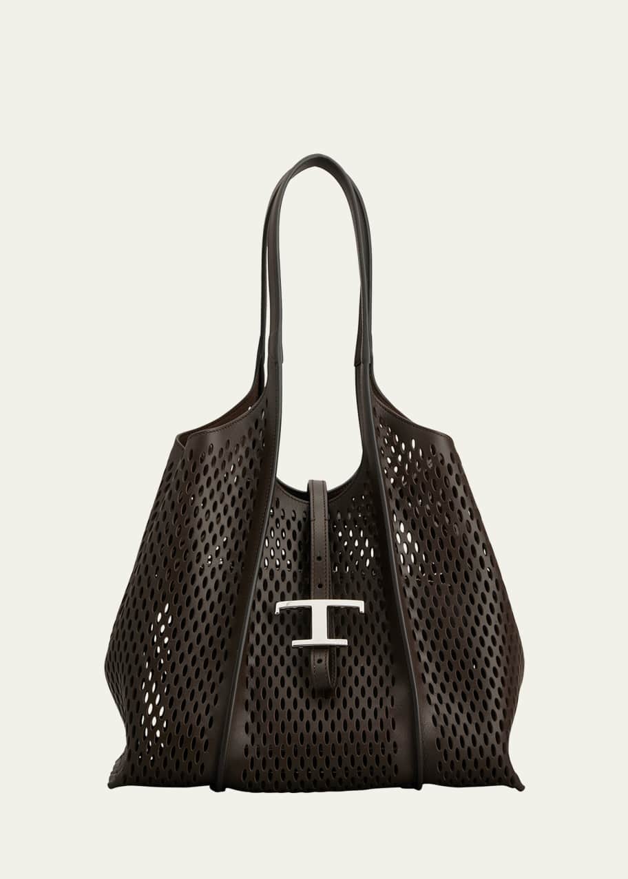 Tod's T Timeless Small Perforated Leather Tote Bag - Bergdorf Goodman