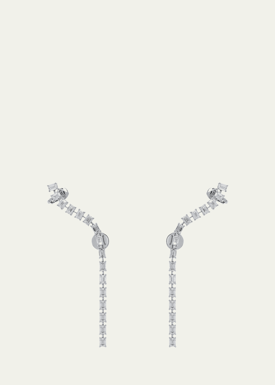 Savolinna Scala Dancing Diamond Climber Earrings in 18K White Gold ...