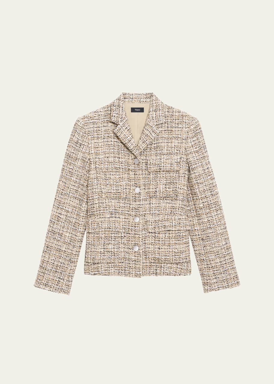 Theory Mixed Tweed Military Jacket - Bergdorf Goodman