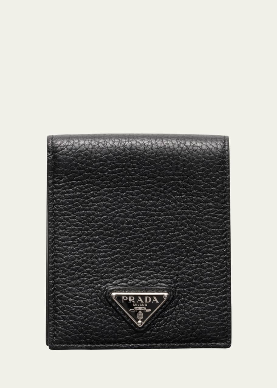 Prada Men's Vitello Daino Triangolo Leather Bifold Wallet - Bergdorf ...