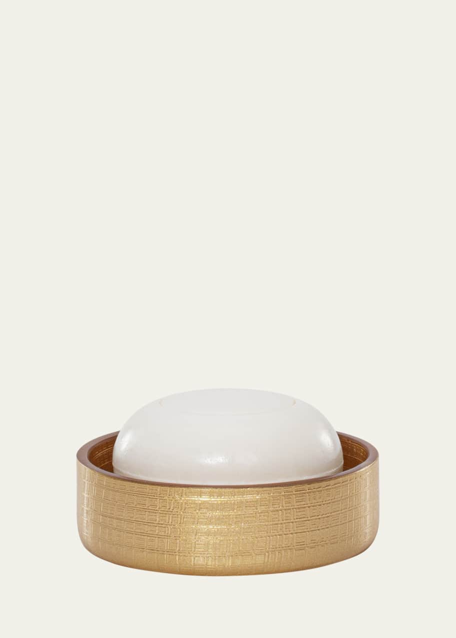 Labrazel Cambric Glass Soap Dish, Gold Enamel - Bergdorf Goodman