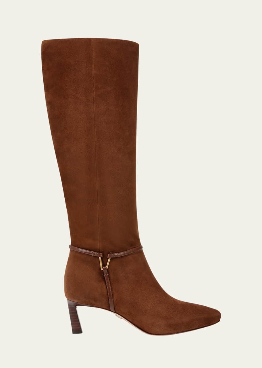 Veronica Beard Kenzie Suede Harness Boots - Bergdorf Goodman