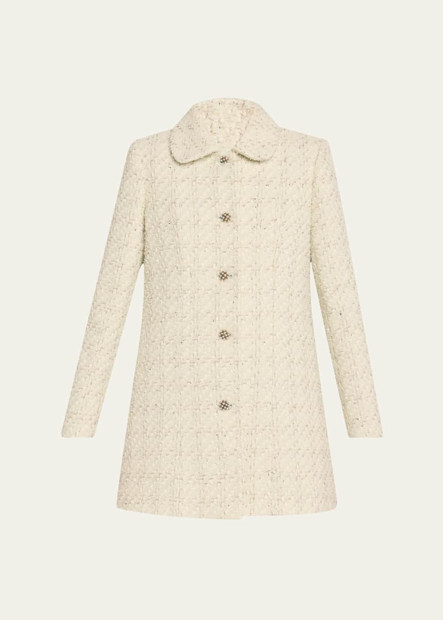 Alice + Olivia Purcell A-Line Tweed Peacoat - Bergdorf Goodman