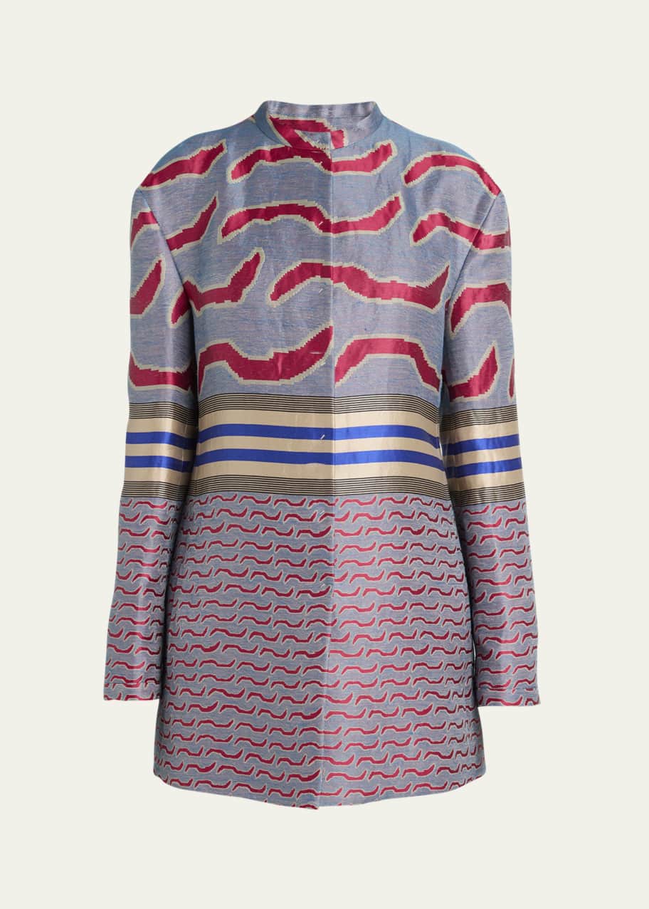 Giorgio Armani Pattern Jacquard Single-Breasted Jacket - Bergdorf Goodman