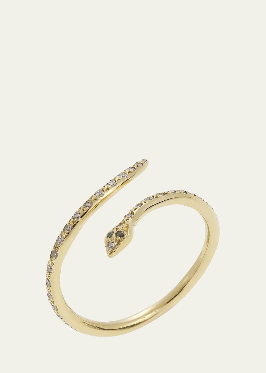 ILEANA MAKRI 18K Yellow Gold Small Python Ring with Diamonds, Size 8 ...