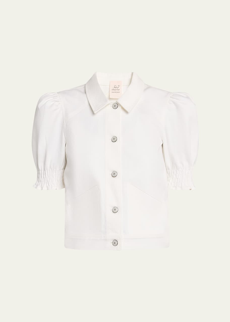 Cinq a Sept Roselyn Puff-Sleeve Denim Jacket - Bergdorf Goodman