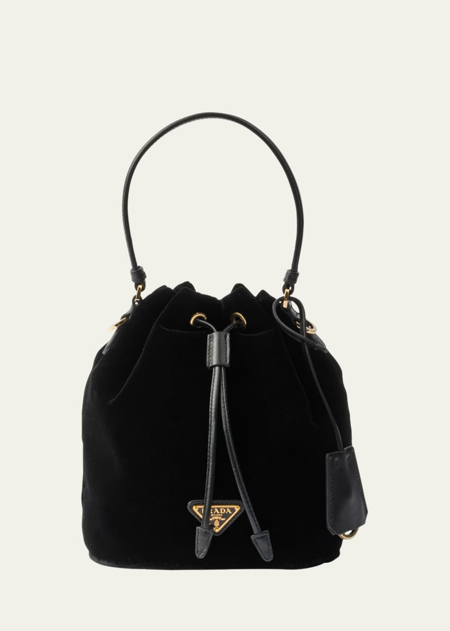 Prada Drawstring Velvet Bucket Bag - Bergdorf Goodman