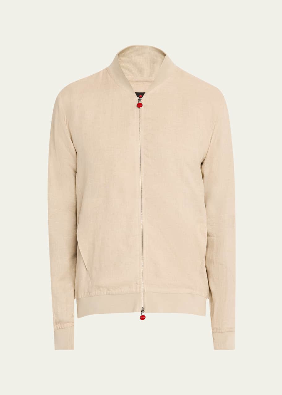 Kiton Men's Linen Full-Zip Shirt Jacket - Bergdorf Goodman