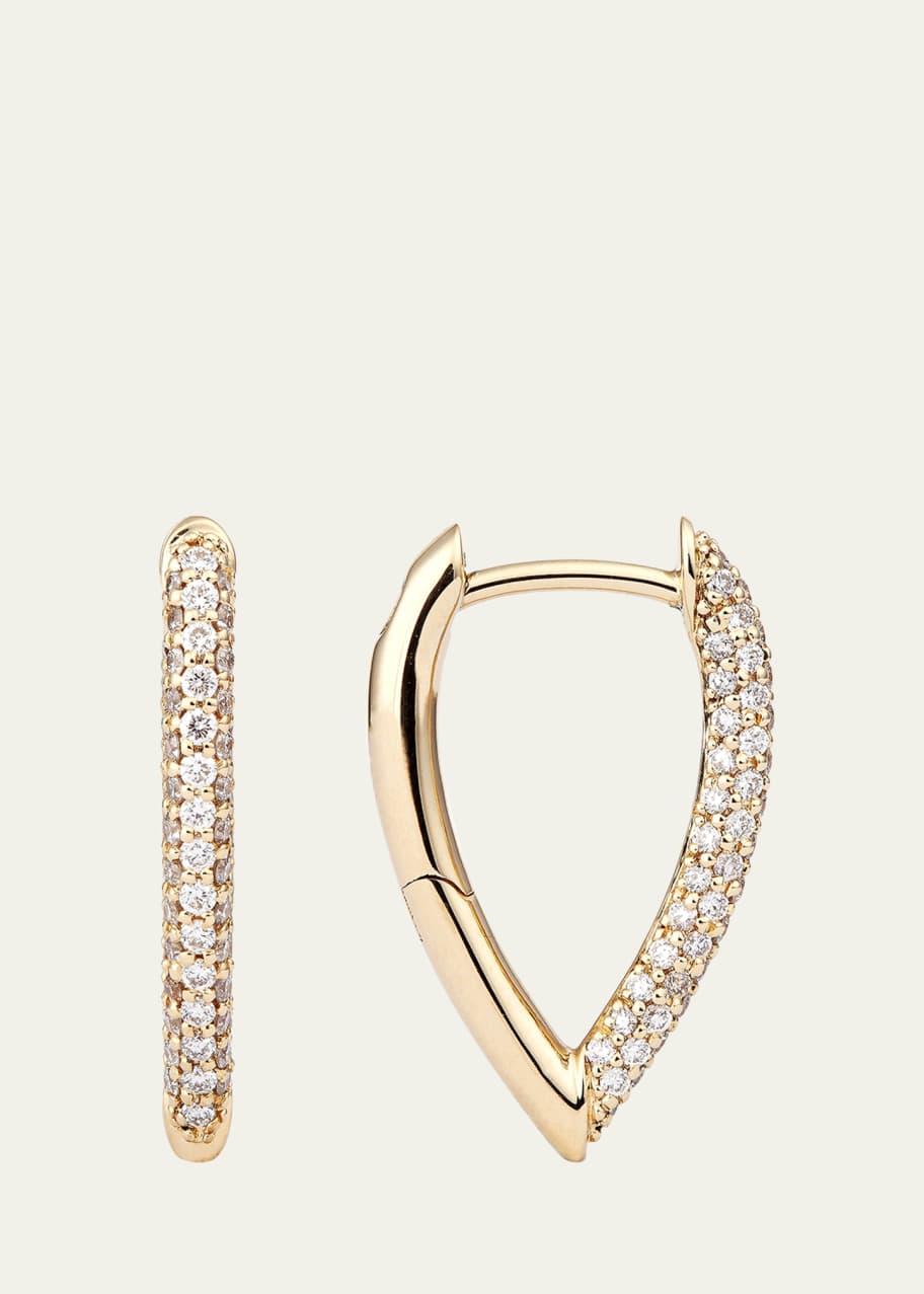ENGELBERT 18K Yellow Gold Drop Link Pave Earrings, Mini, 18mm ...
