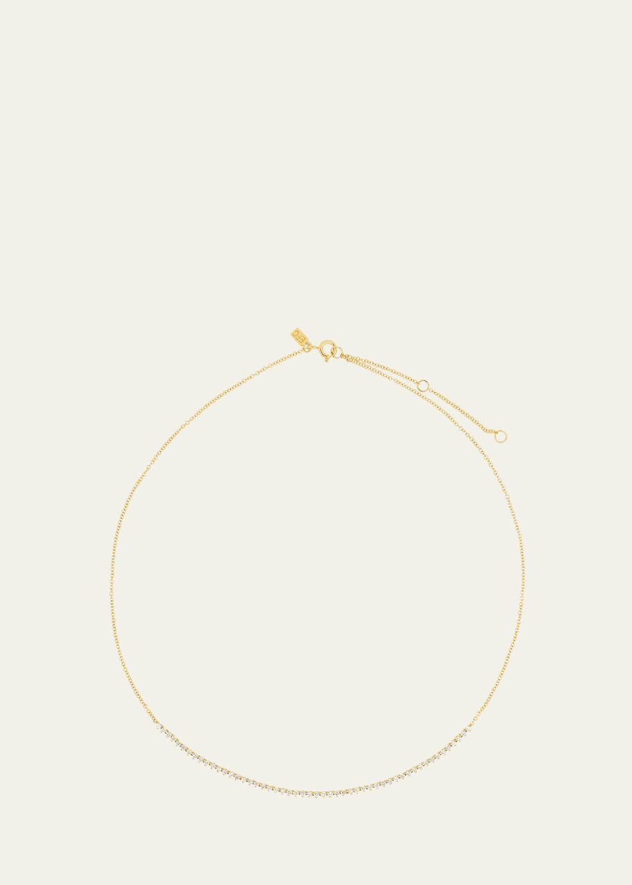 EF Collection 14K Yellow Gold Diamond Segment Necklace, 16-18"L ...