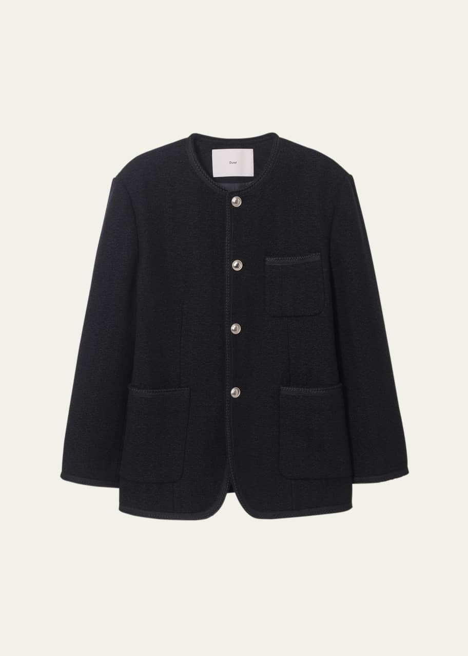 Dunst Oversized Collarless Tweed Jacket, Unisex - Bergdorf Goodman