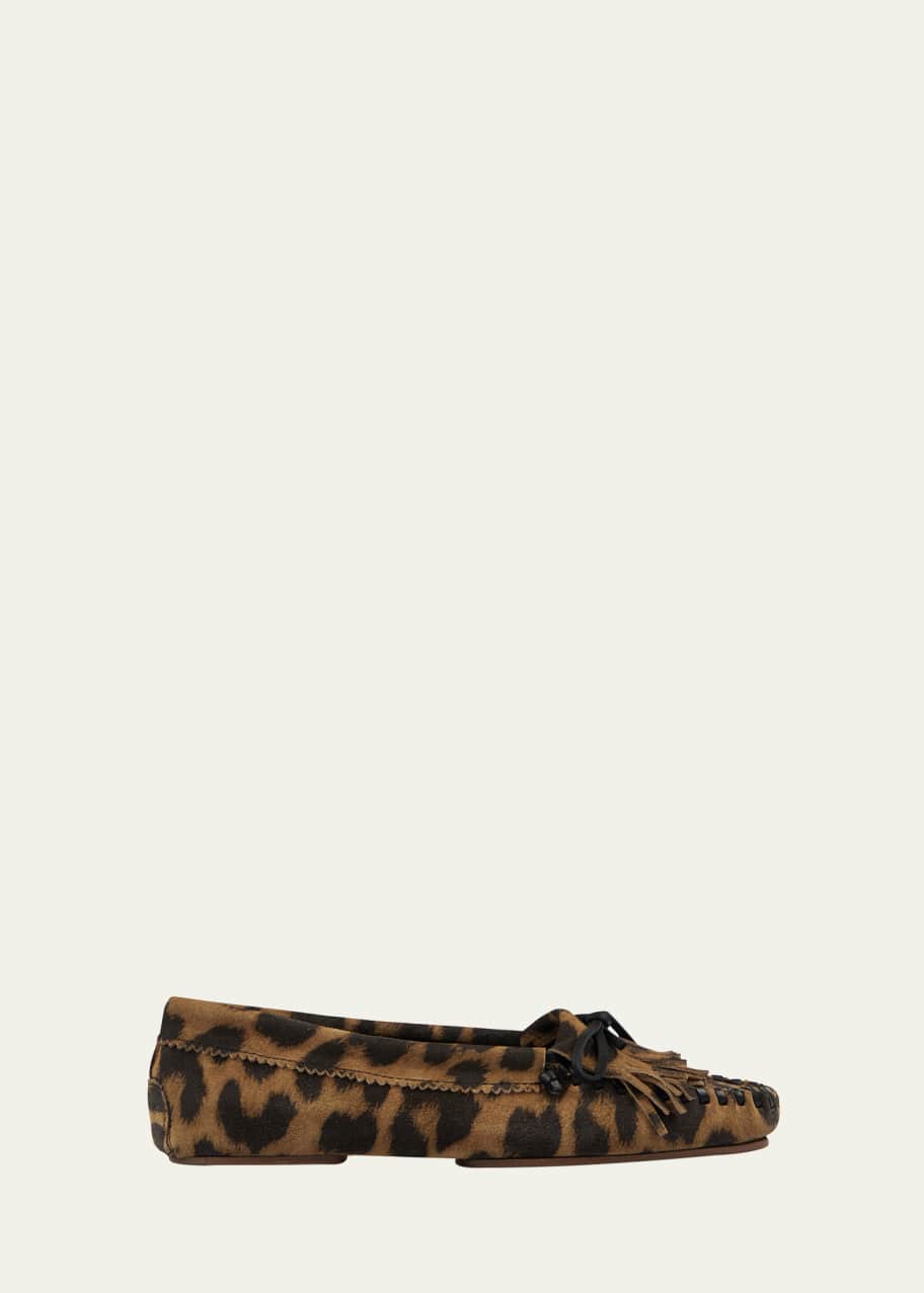Paris Texas Indiana Leopard Fringe Mocassin Loafers - Bergdorf Goodman