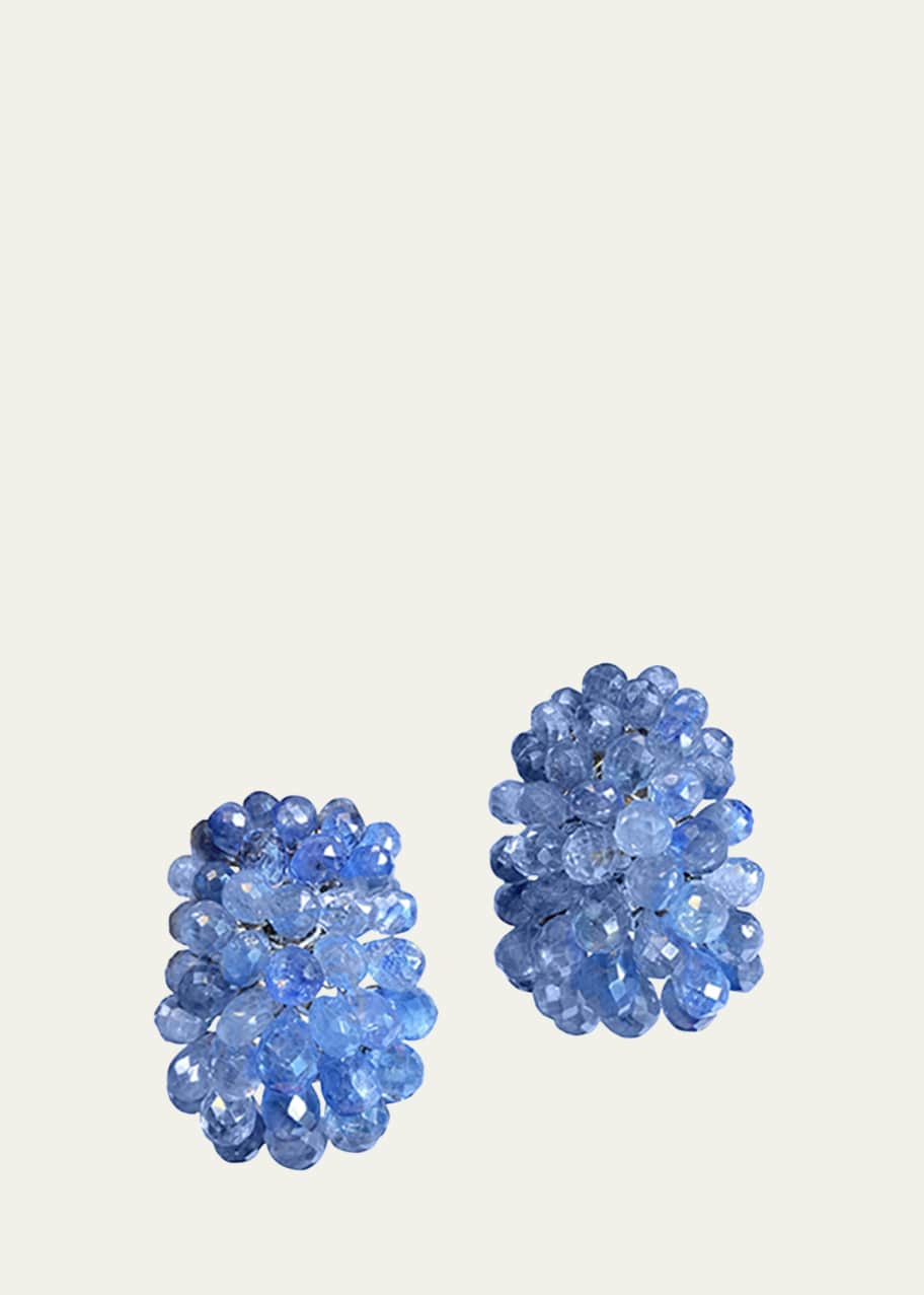 Verdura Platinum Briolette Sapphire Clip-On Earrings - Bergdorf Goodman