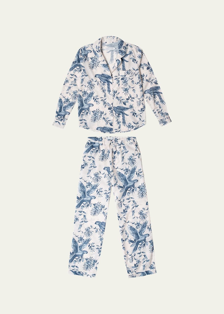 Desmond & Dempsey Bromley Parrot-Print Organic Cotton Pajama Set ...