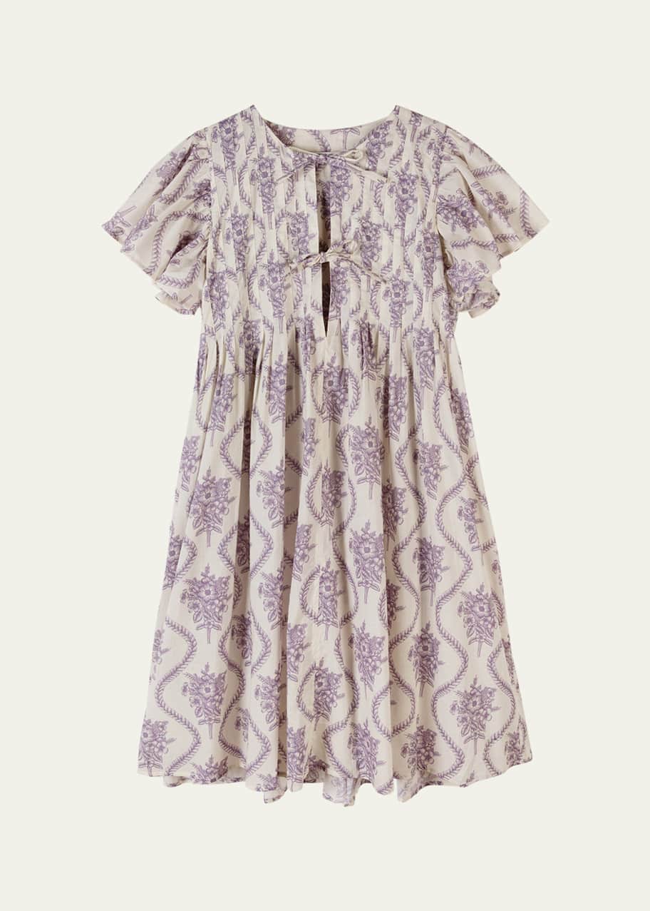 Desmond & Dempsey Pleated Floral-Print Organic Cotton Nightie ...