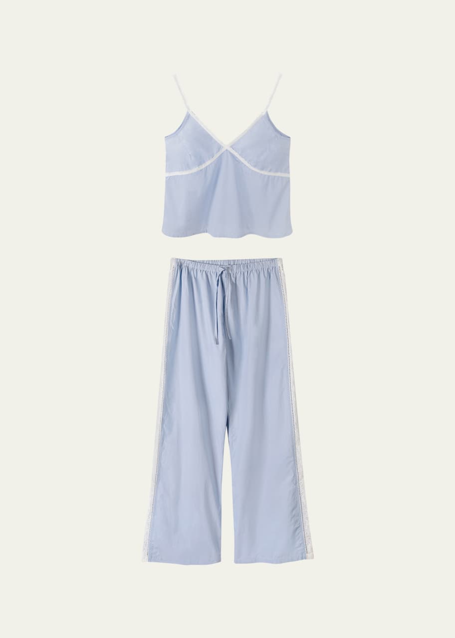 Desmond & Dempsey Organic Cotton Lace-Trim Cami Lounge Set - Bergdorf ...
