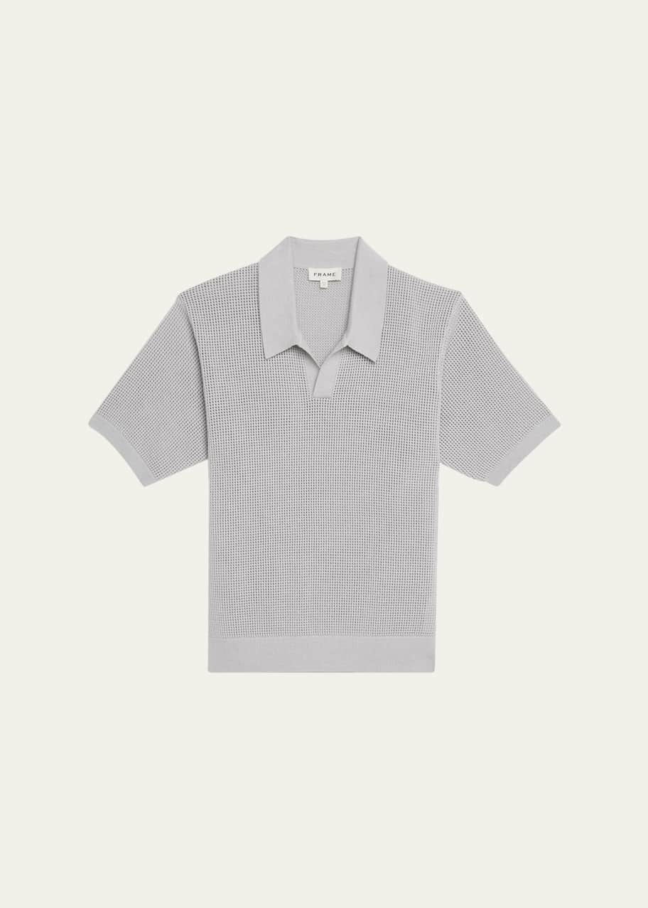 FRAME Men's Mesh Knit Polo Shirt - Bergdorf Goodman