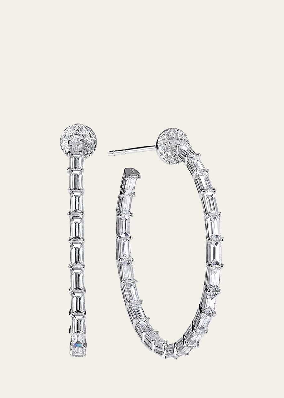 Nam Cho 18K White Gold Baguette Diamond Hoop Earrings - Bergdorf Goodman